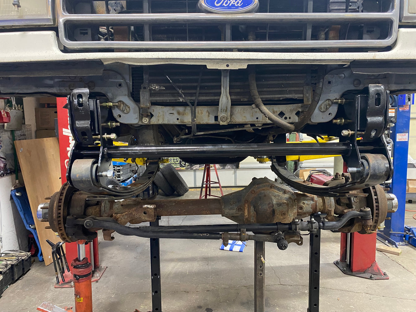 85-91 Ford F-250 / F-350 2" Front Shackle Reversal SUPER DUTY AXLE CON ...